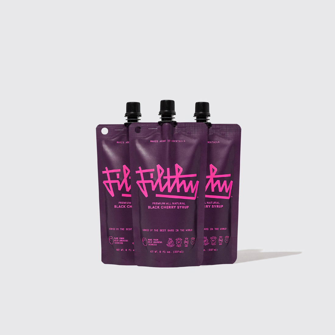 Black Cherry Syrup by FILTHY® - Premium cocktail mixers.