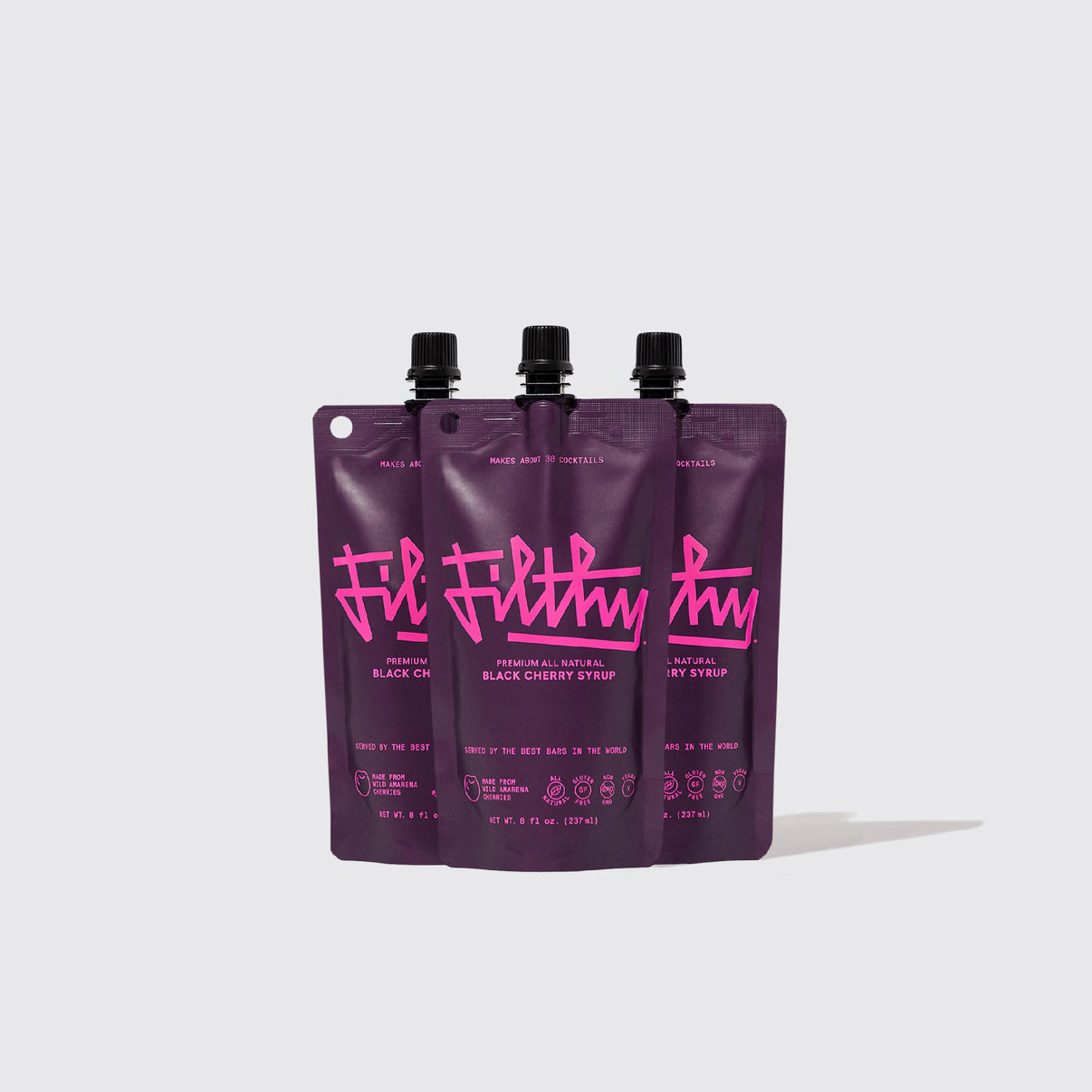 Black Cherry Syrup by FILTHY® - Premium cocktail mixers.