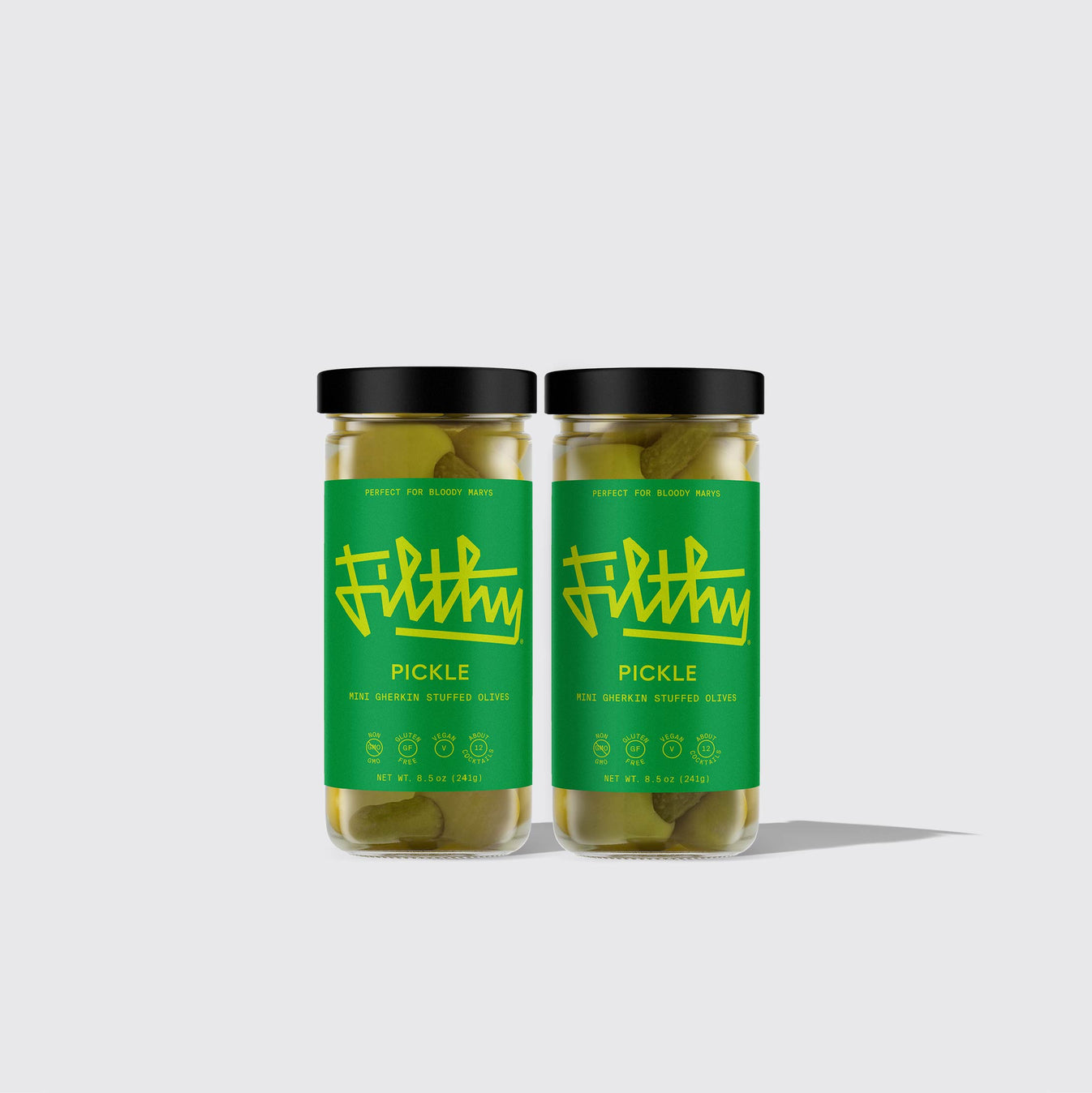 Filthy Pickle Stuffed Olives | FILTHY® Premium Cocktail Garnishes & Mixers