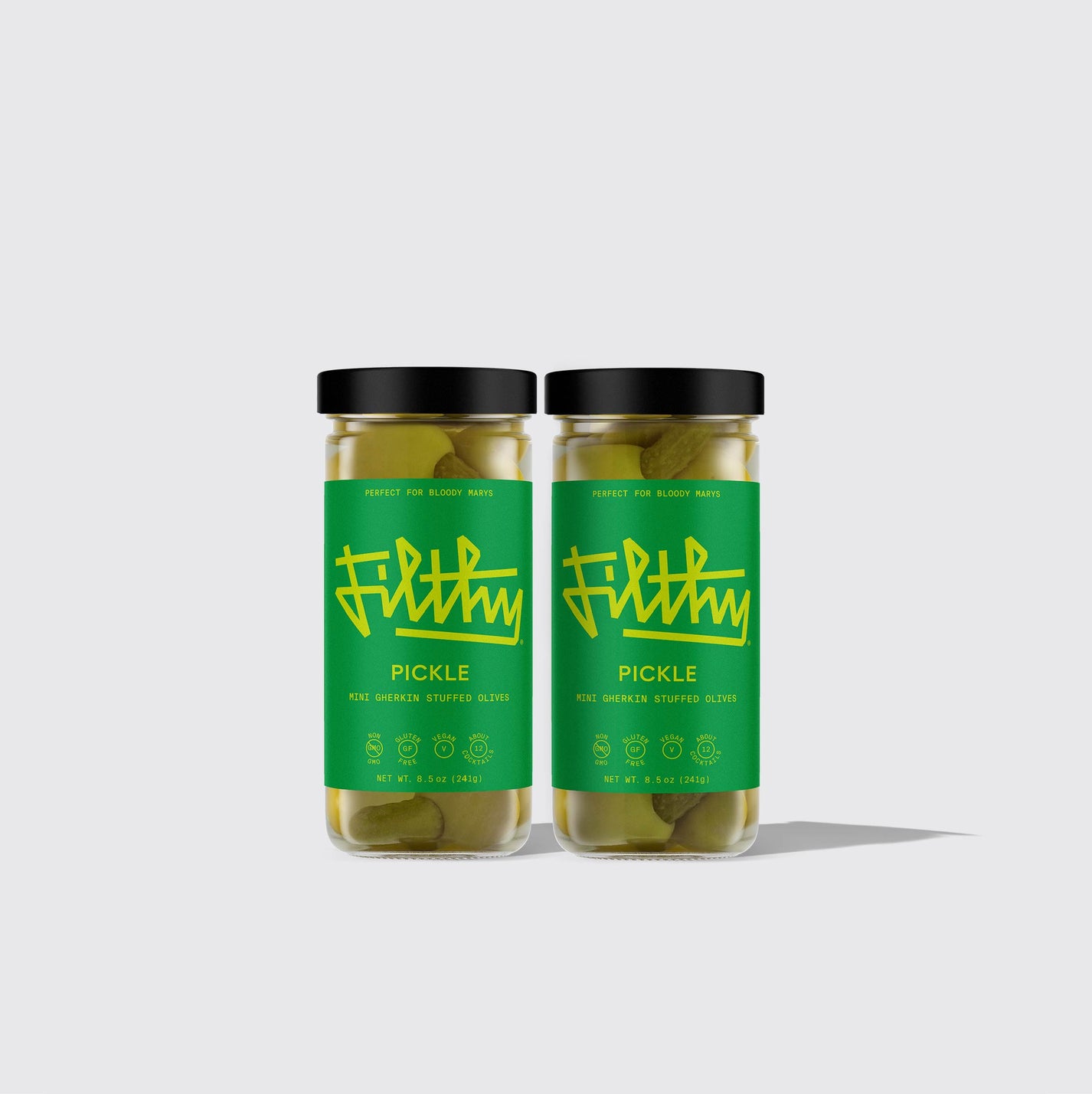 Filthy Pickle Stuffed Olives | FILTHY® Premium Cocktail Garnishes & Mixers